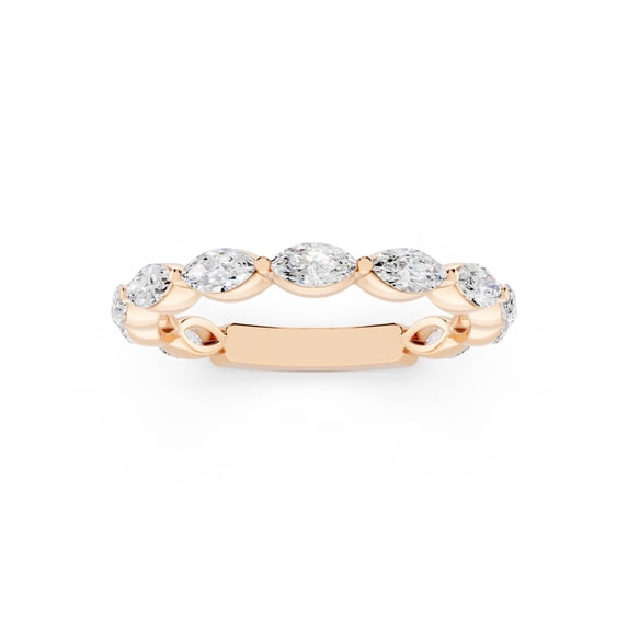 0.66 CT Marquise Cut Moissanite Wedding Bands Ring for Women in 14K ...