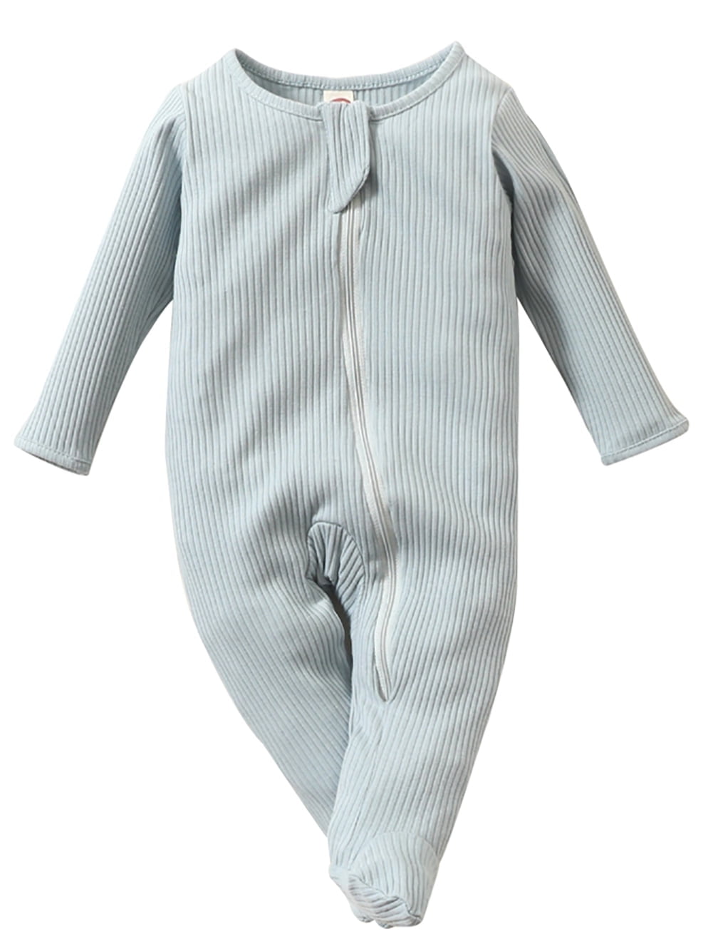 0-6M Newborn Baby One-Piece Zip Sleepwear, Footie Pajamas, Front Zip ...