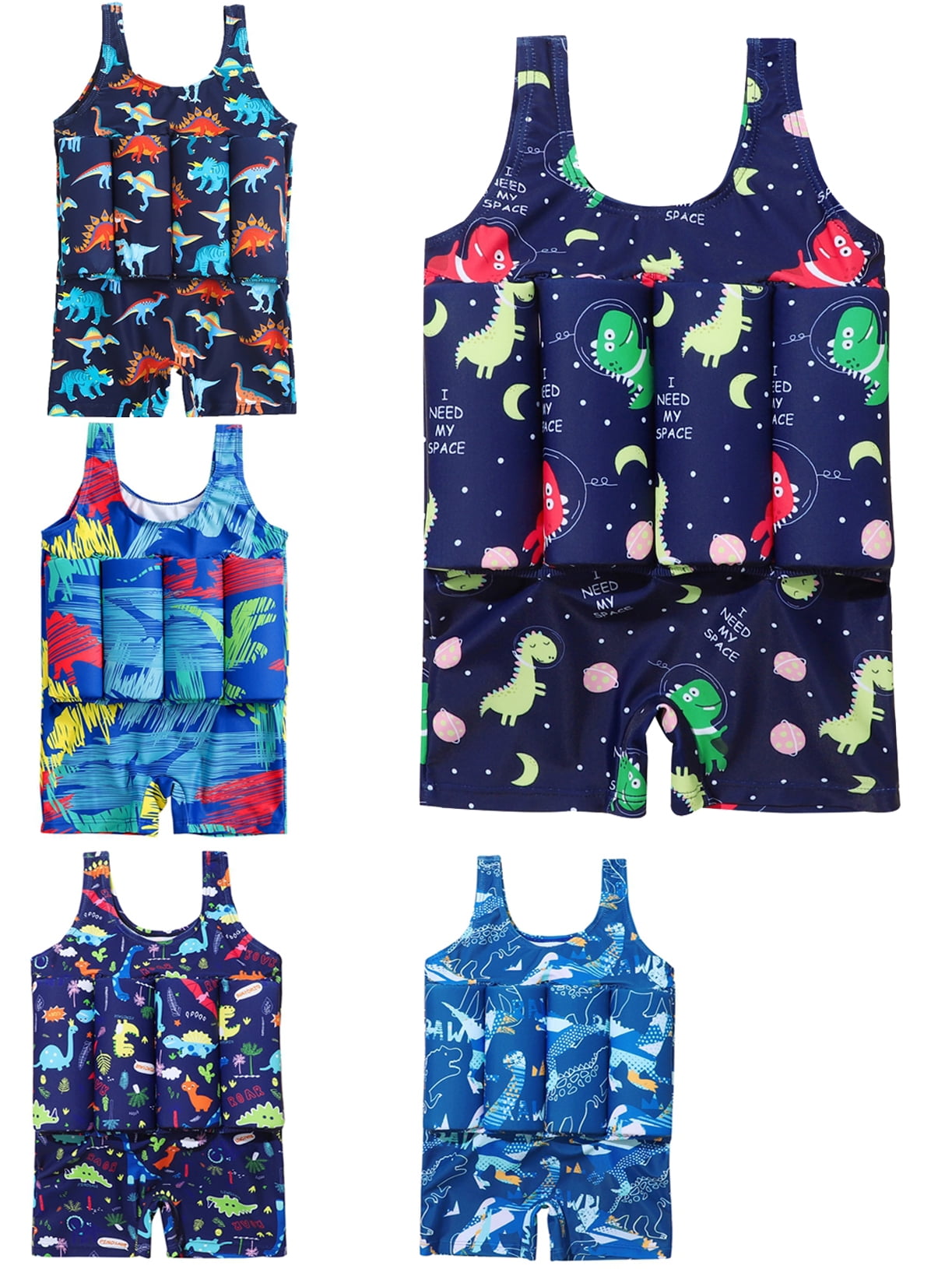0-6T Toddler Baby Float Swimsuit Buoyancy Sticks for Kids One Piece ...