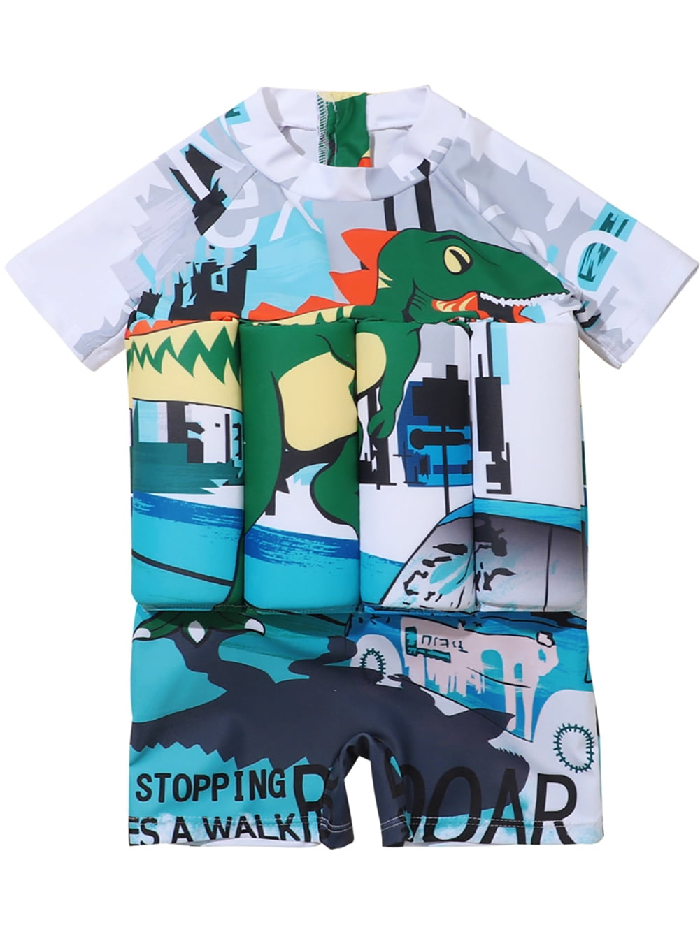 0-6Y Baby Toddler Boys Float Suit One Piece Rashguard Cartoon Short ...