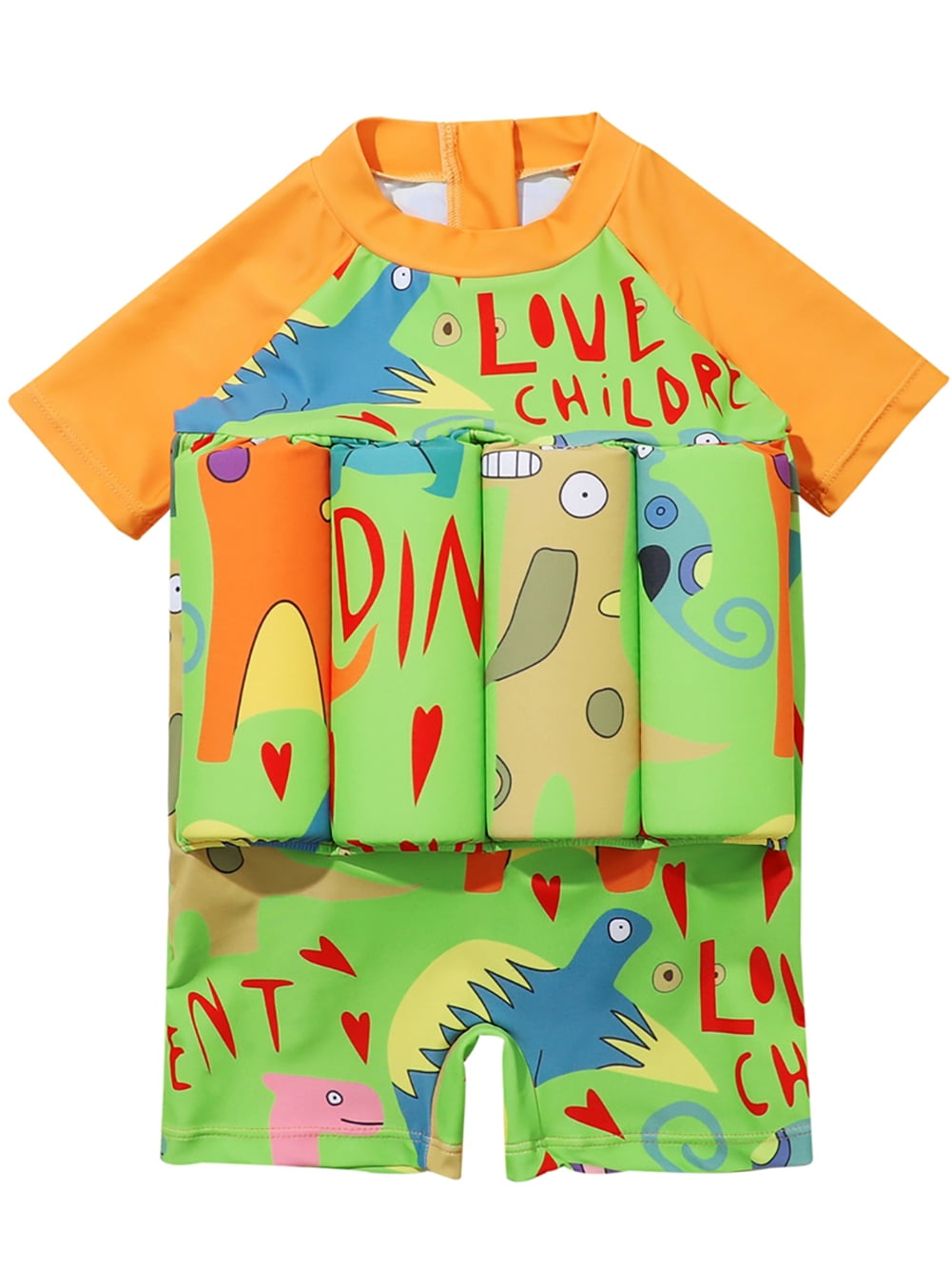 0-6Y Baby Toddler Boys Float Suit One Piece Rashguard Cartoon Short ...