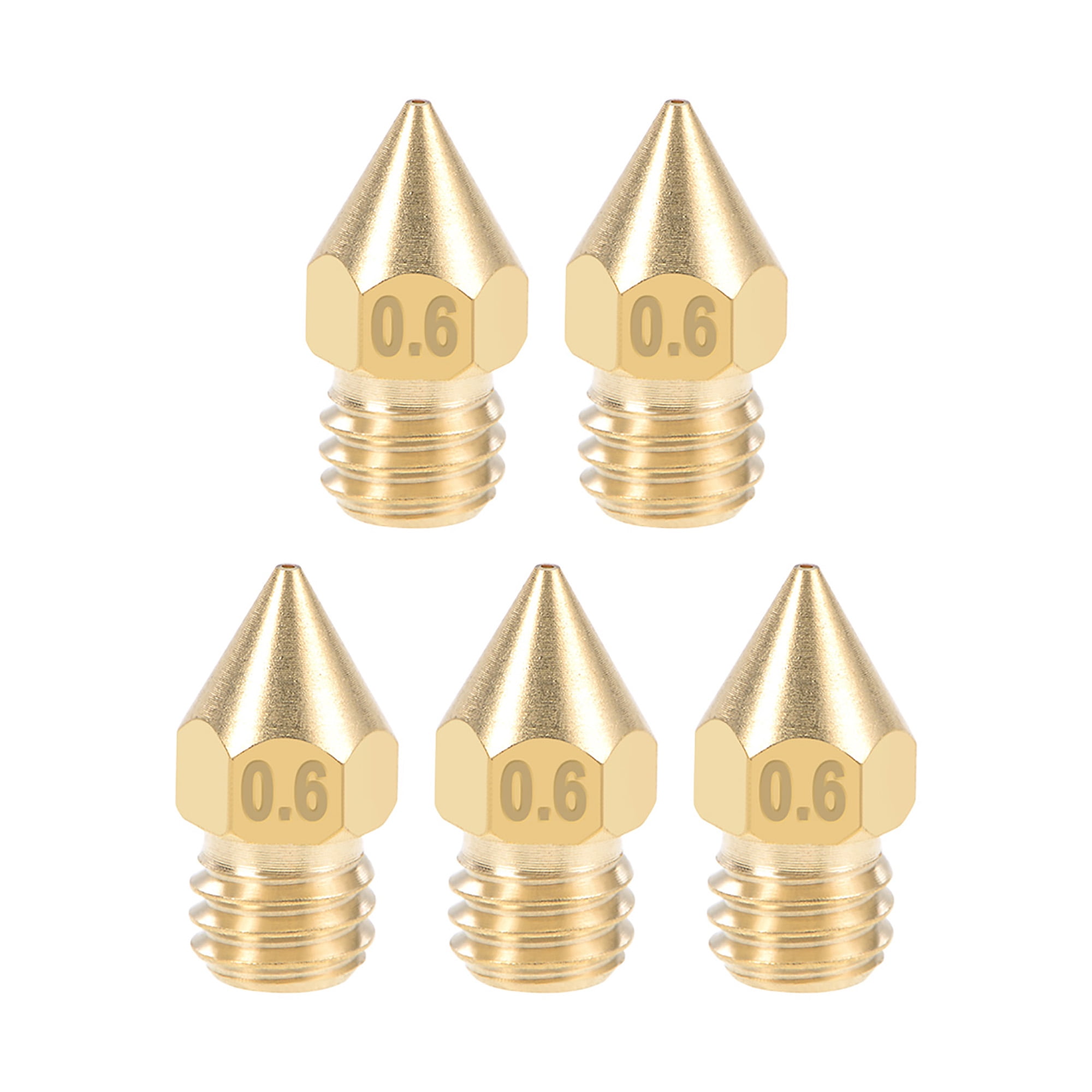 0.6mm 3D Printer Nozzle Head M6 Thread for MK8 1.75mm Extruder Print ...