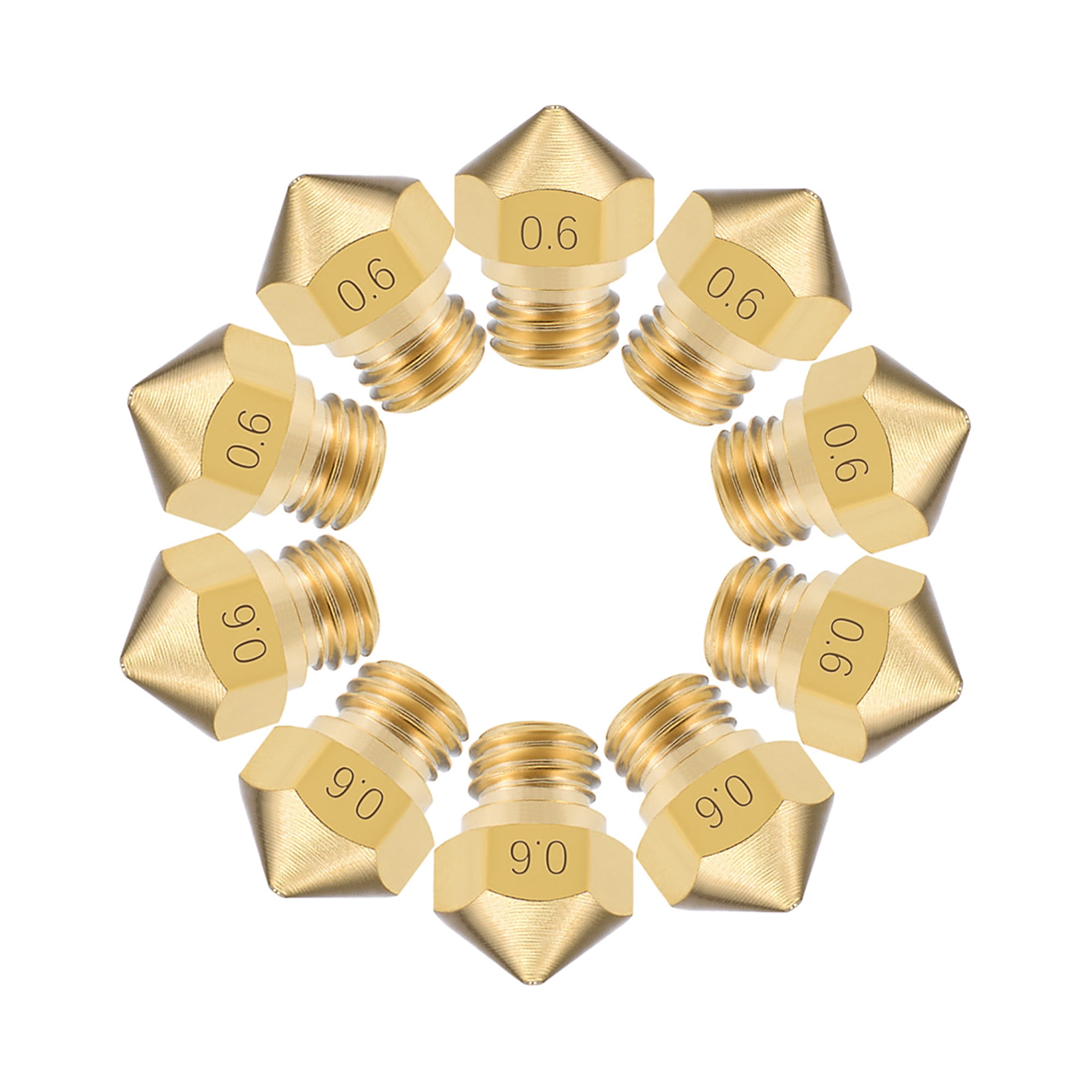 0.6mm 3D Printer Nozzle Head M7 Thread Replacement for MK10 1.75mm ...