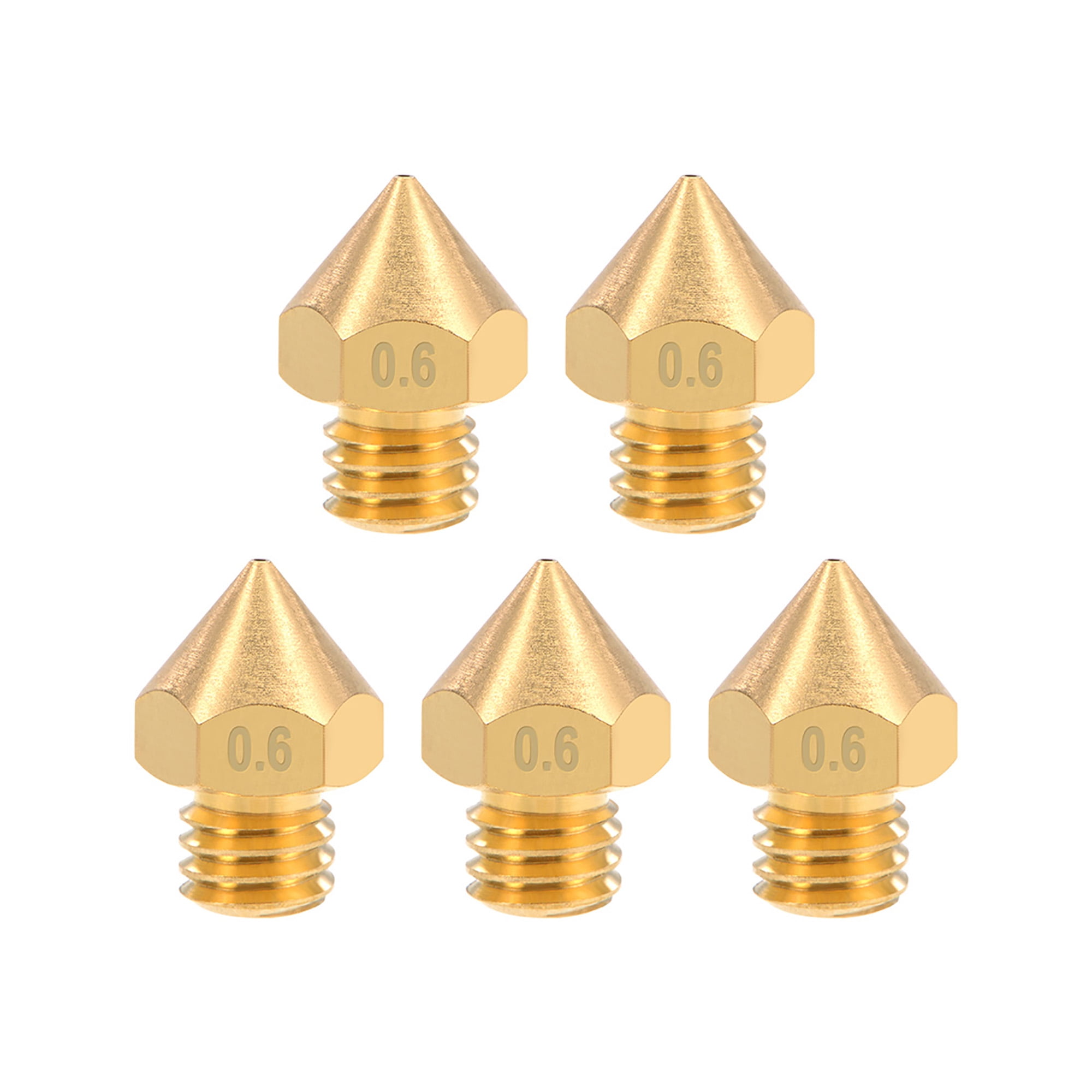 0.6mm 3D Printer Nozzles M6 Thread for MK8 1.75mm Extruder Print, Brass ...