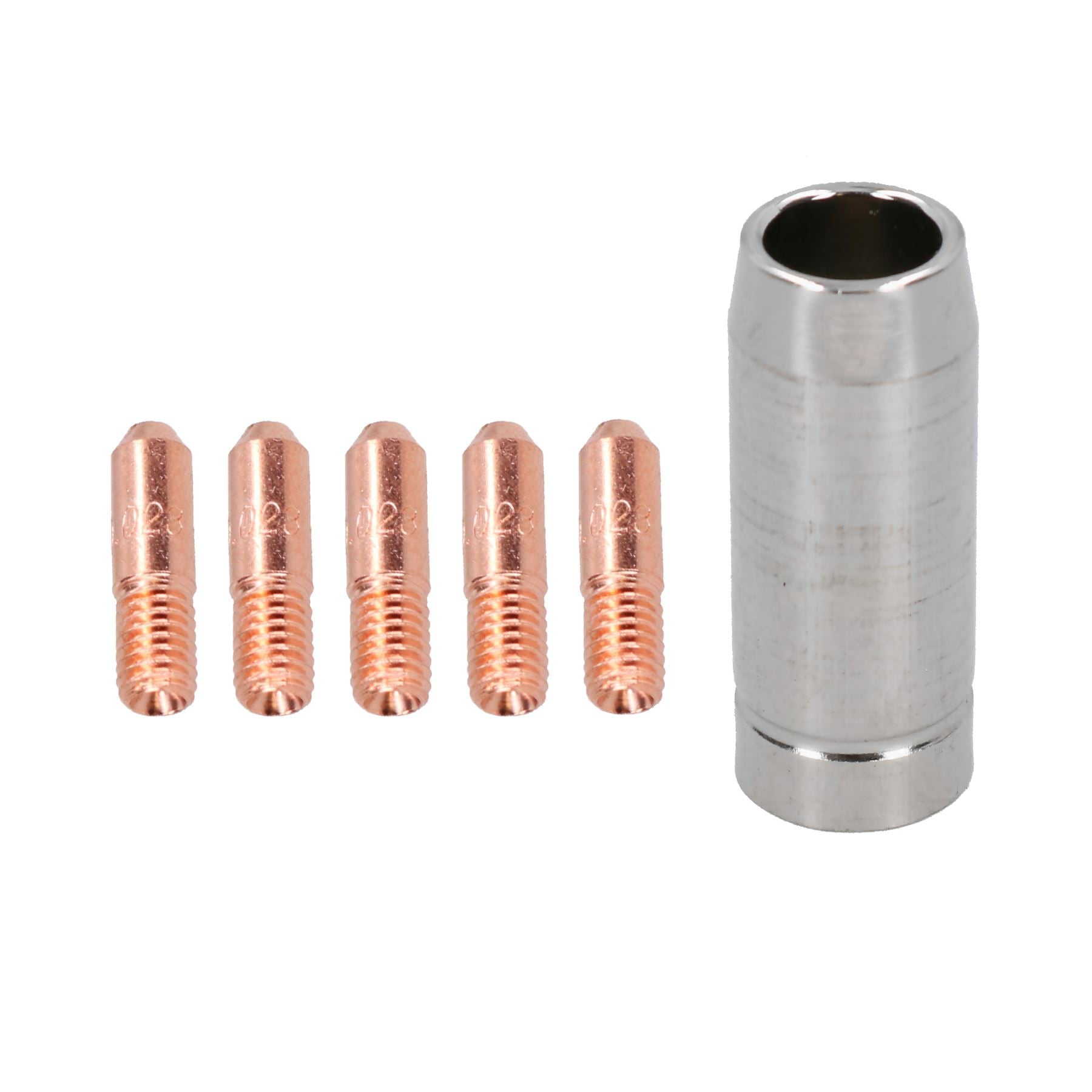 0.6mm Mini Contact Tips 5pk & Shroud Hobby Welding Torch Welder MIG Gas ...
