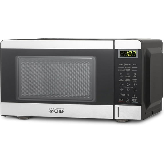 0.7 Cubic Foot Microwave with 10 Power Levels, Small Push Button, 700W ...