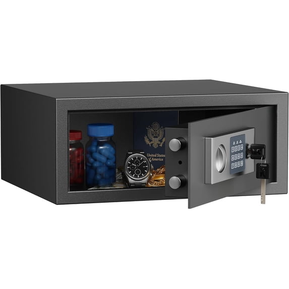 0.7 Cubic Safe Box, Digital Lock Box with Shelf & Keypad & Combination ...