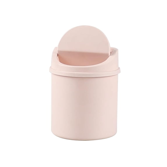 0.7 Gallon Plastic Mini Trash Can, Tiny Swing Lid Waste Can, Pink ...