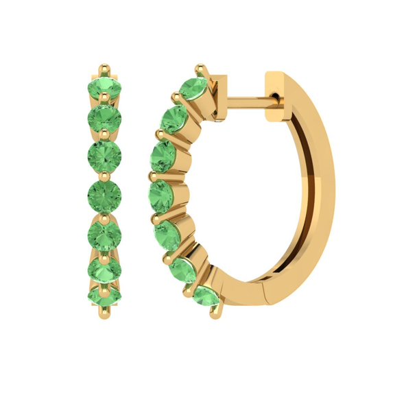 0.84 ct Lever-Back Hoop Earrings for Women | 2.5mm Round Cut Simulated ...