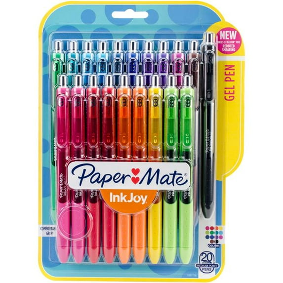 0.7 mm Paper Mate Inkjoy Gel Pens - Assorted Color - 20 per Pack ...