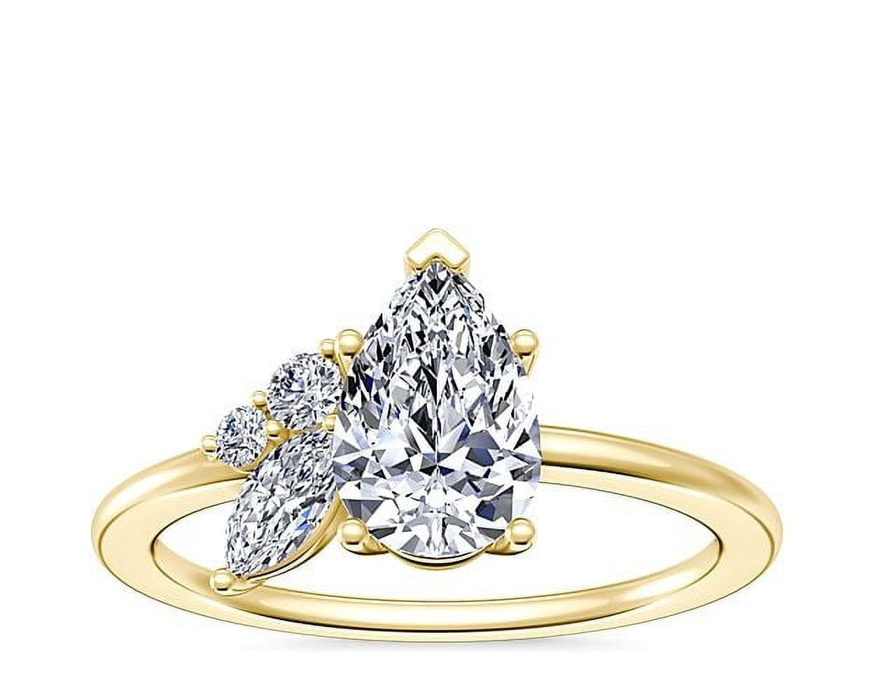 0.70 T.C.W Pear Shaped Real Diamond New Design Solitaire Wedding Ring ...