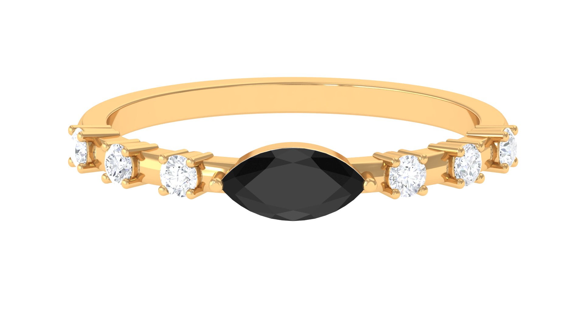 Rosec Jewels 0.75 CT Lab Created Black Diamond and White Diamond Ring ...