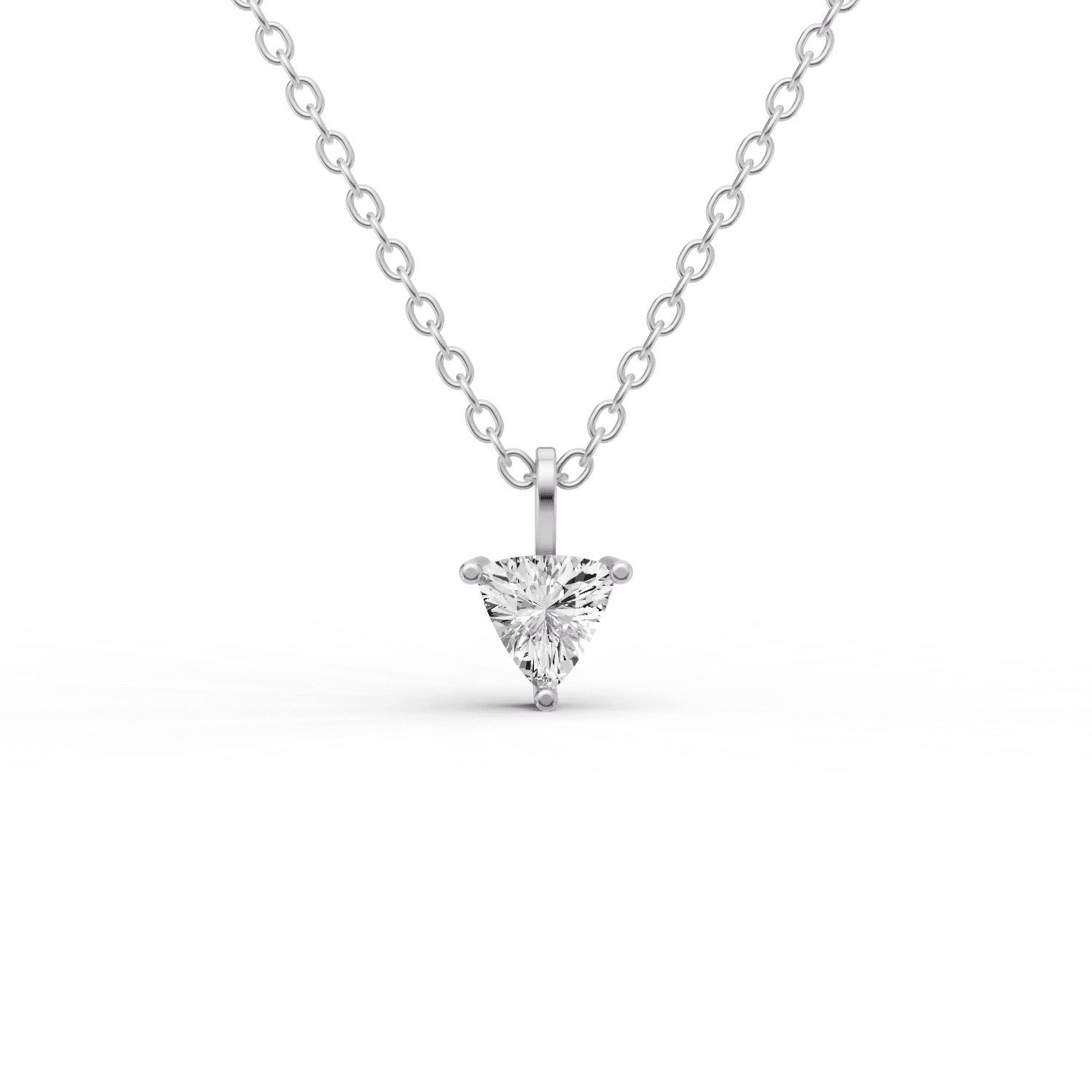 0.75 CT Lab Grown Trillion Shape Diamond Solitaire Pendant with Bail ...