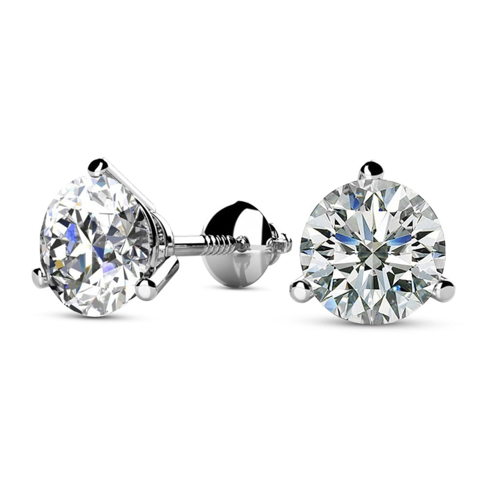 0.75 Carat 14K Rose Gold IGI Certified LAB GROWN Round Cut Diamond Stud ...