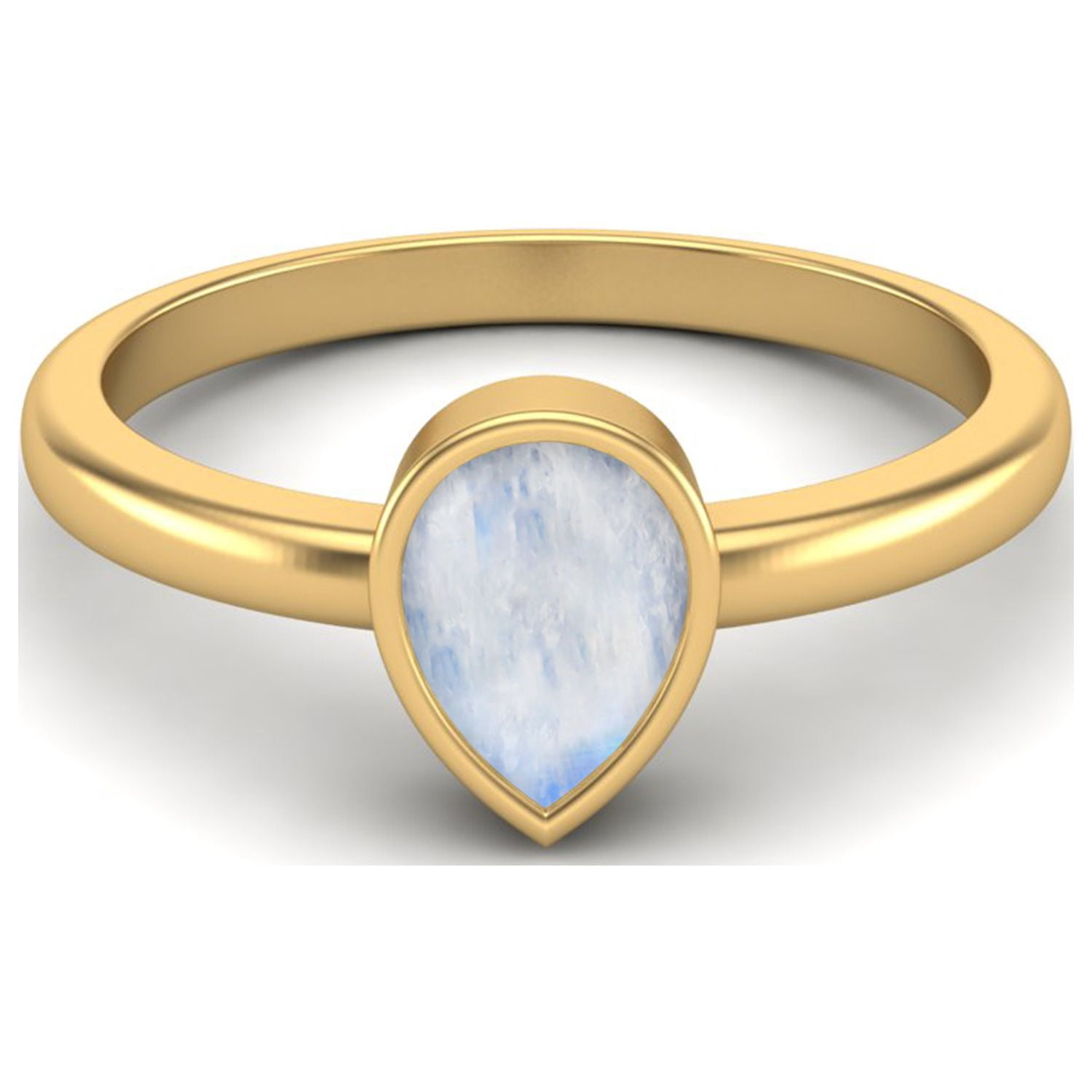 0.75 Cts Pear Shape Moonstone 925 Sterling Silver Gold Vermeil ...