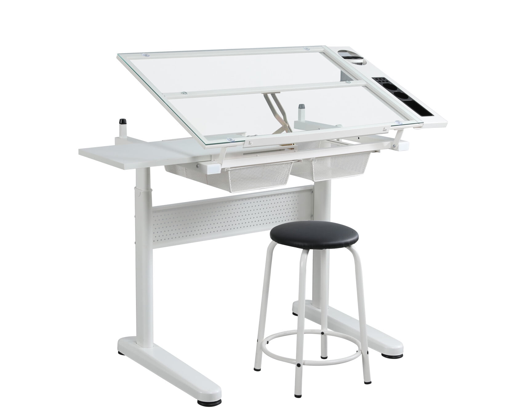 JAMPOOCA Tempered Glass 0-75 Degree Tiltable Tabletop Drafting Table ...