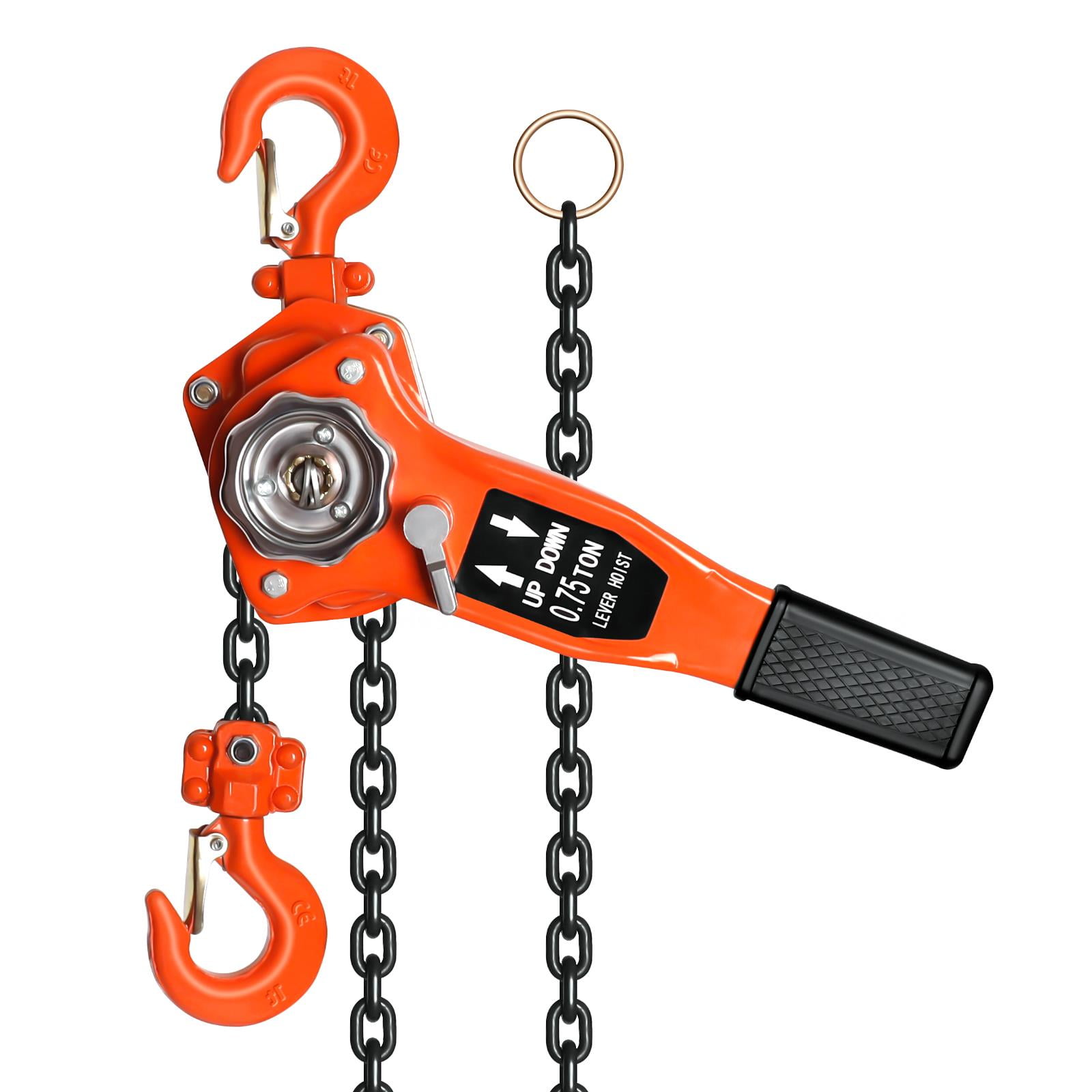 0.75 Ton 1650LBS Lever Chain Hoist Lift Puller, 10 FT Chain Comealong ...