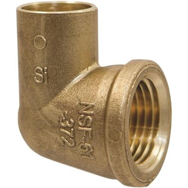 0.75 in. Lead Free Forged Bronze Pressure Fitting 90 deg Copper x ...