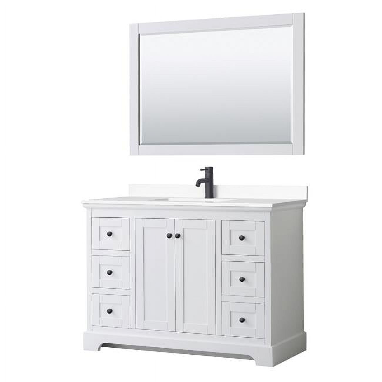 0.75 x 48 x 22 in. Avery Single Bathroom with White Cultured Marble ...