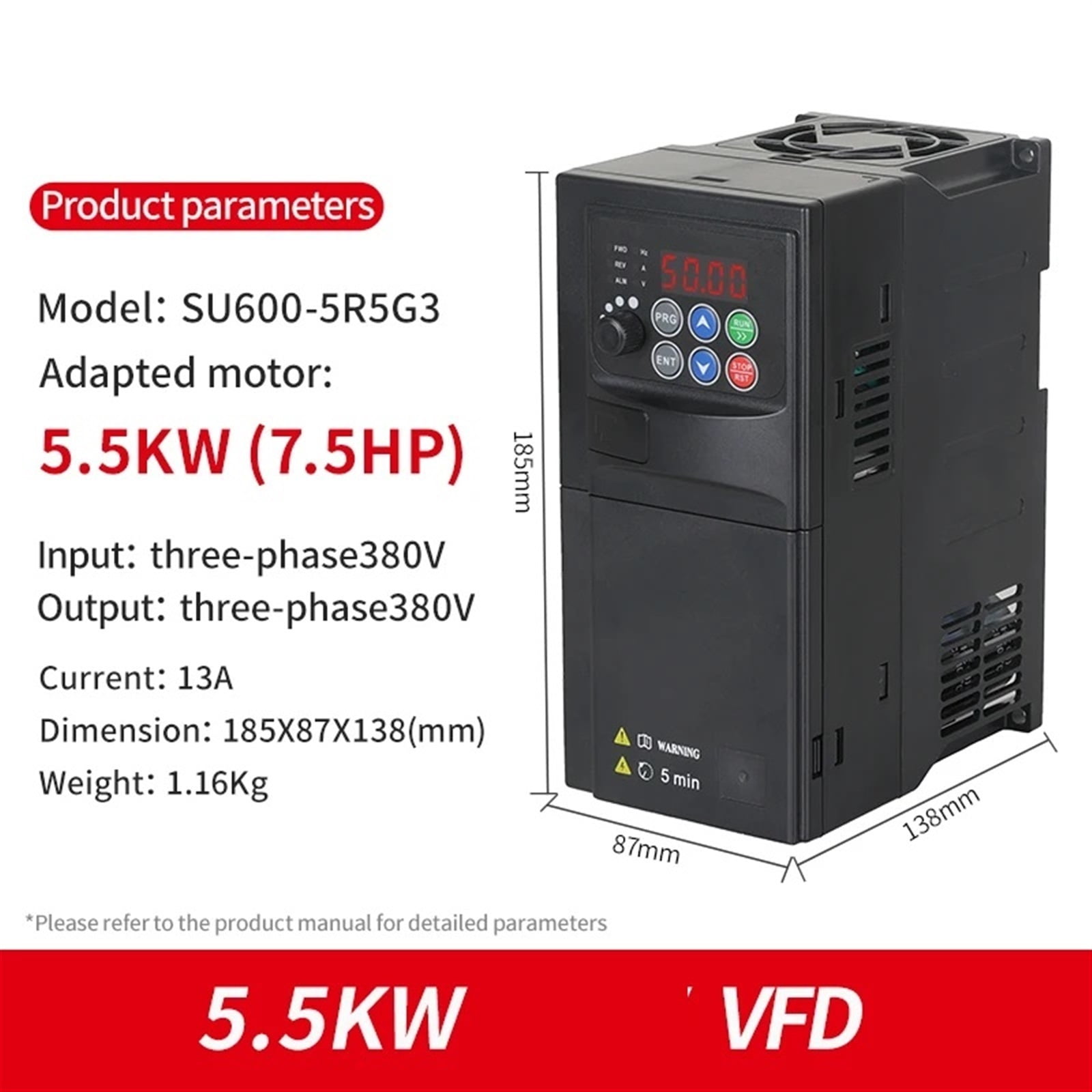 0.75KW-5.5KW VFD SU600 Frequency Converter For Motor AC Drive VFD ...
