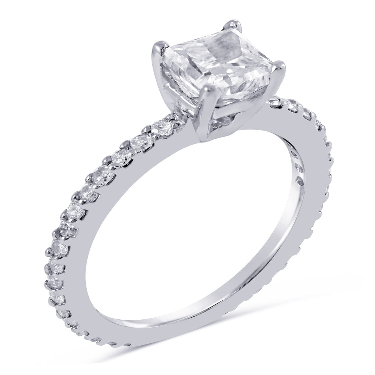 0.75ct Princess Cut Prong Set Eternity Diamond Engagement Ring P14 ...