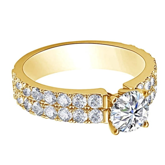 AFFY 0.79 Ct White Natural Diamond Solitaire Engagement Ring in 14k ...