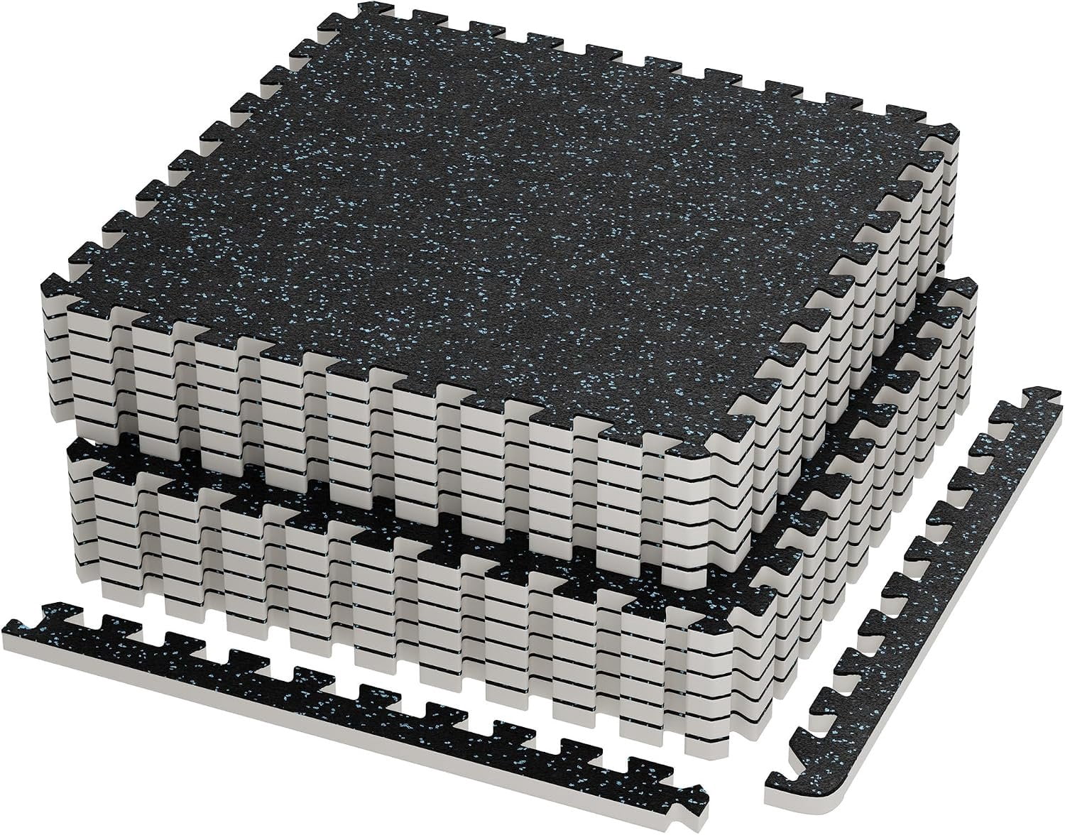 0.79" Gym Flooring,12 Pcs 48 Sq Ft Rubber Top Floor Tiles for Gym High ...