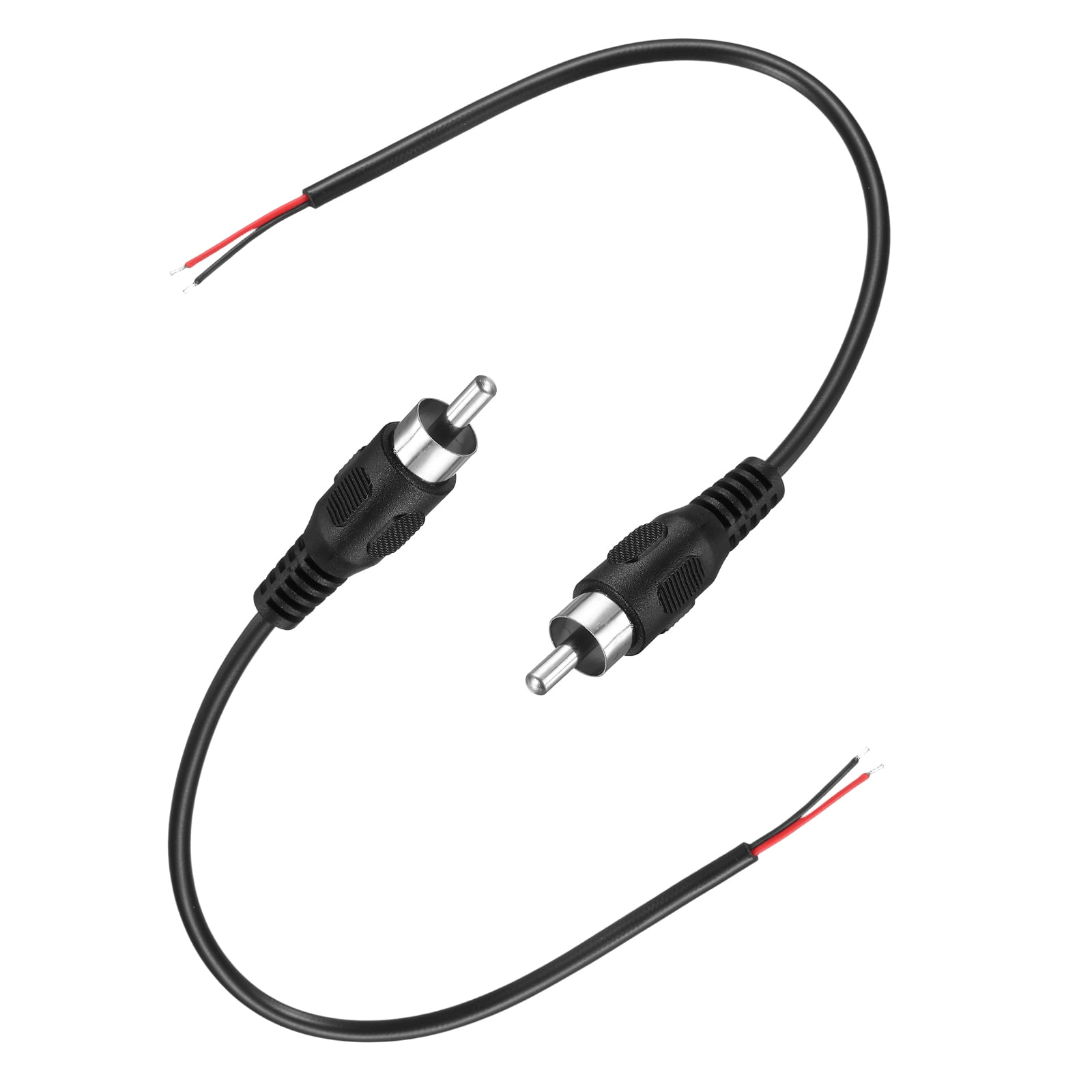 0.7FT RCA to Bare Wire Speaker Cable, 22AWG Replacement Black RCA Male ...