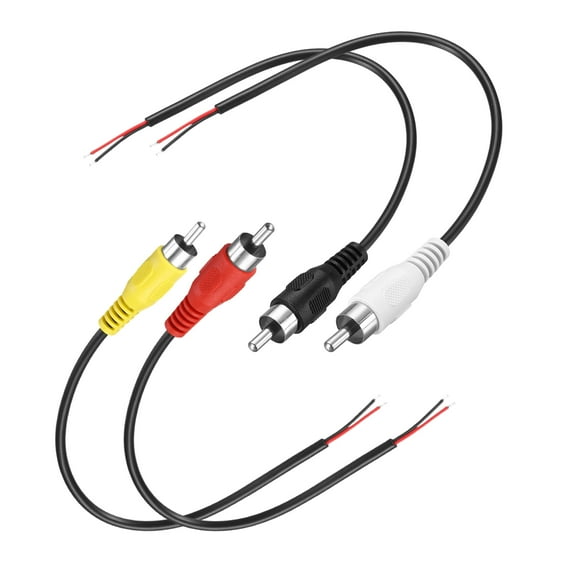 0.7FT RCA to Bare Wire Speaker Cable, 22AWG Replacement RCA Male Plug ...