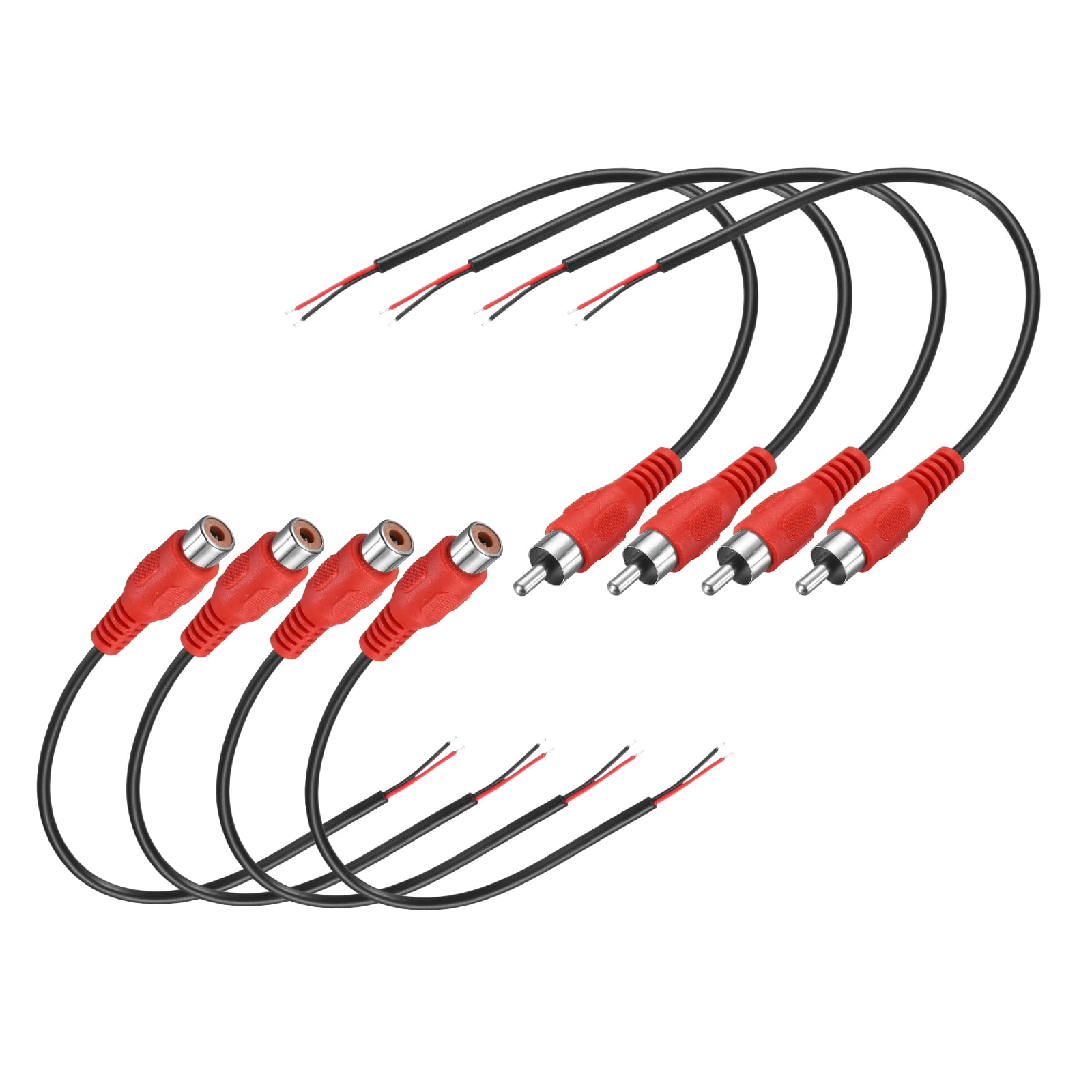 0.7FT RCA to Bare Wire Speaker Cable, 22AWG Replacement Red RCA Female ...