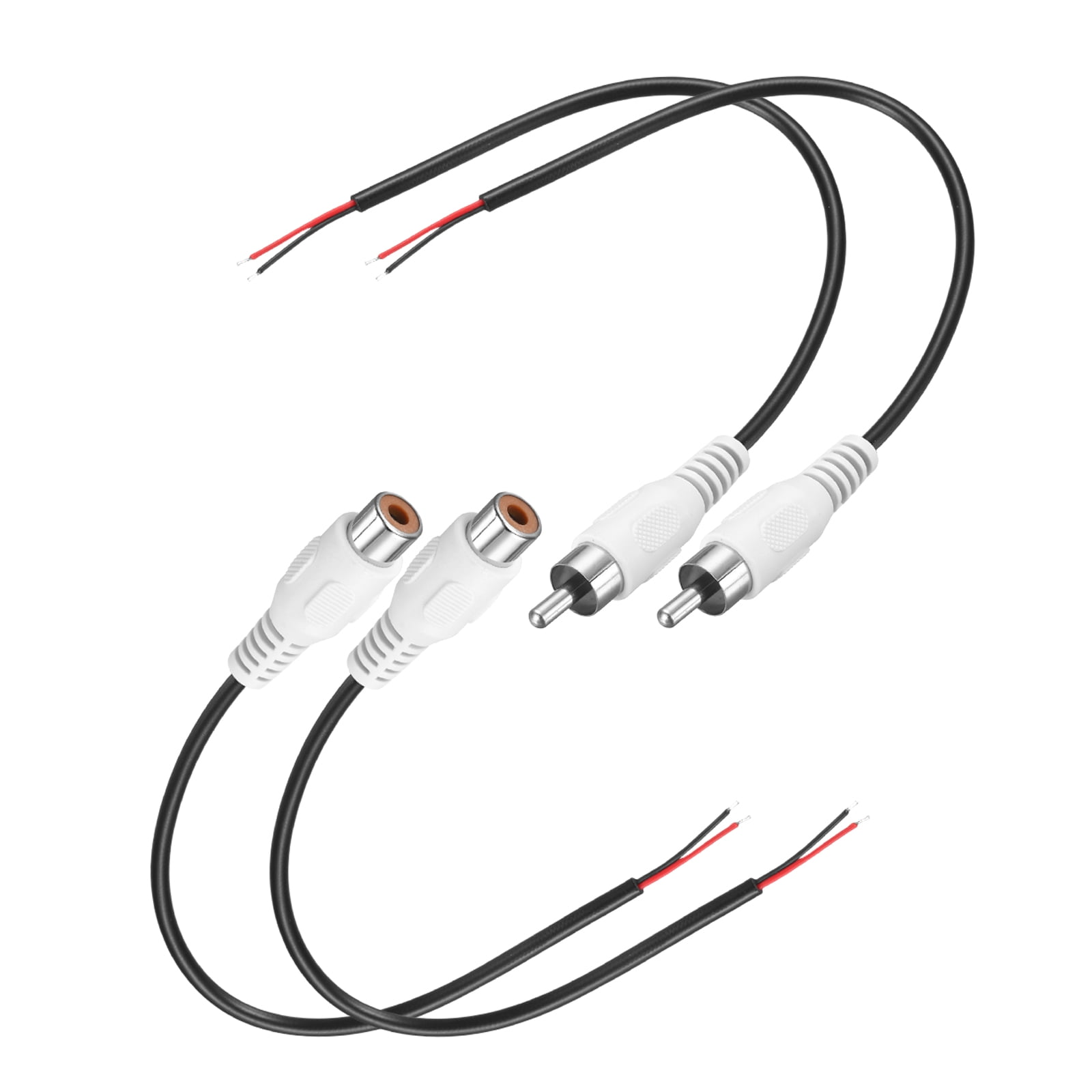 0.7FT RCA to Bare Wire Speaker Cable, 22AWG Replacement White RCA Male ...