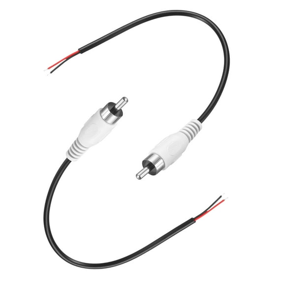 0.7FT RCA to Bare Wire Speaker Cable, 22AWG Replacement White RCA Male ...