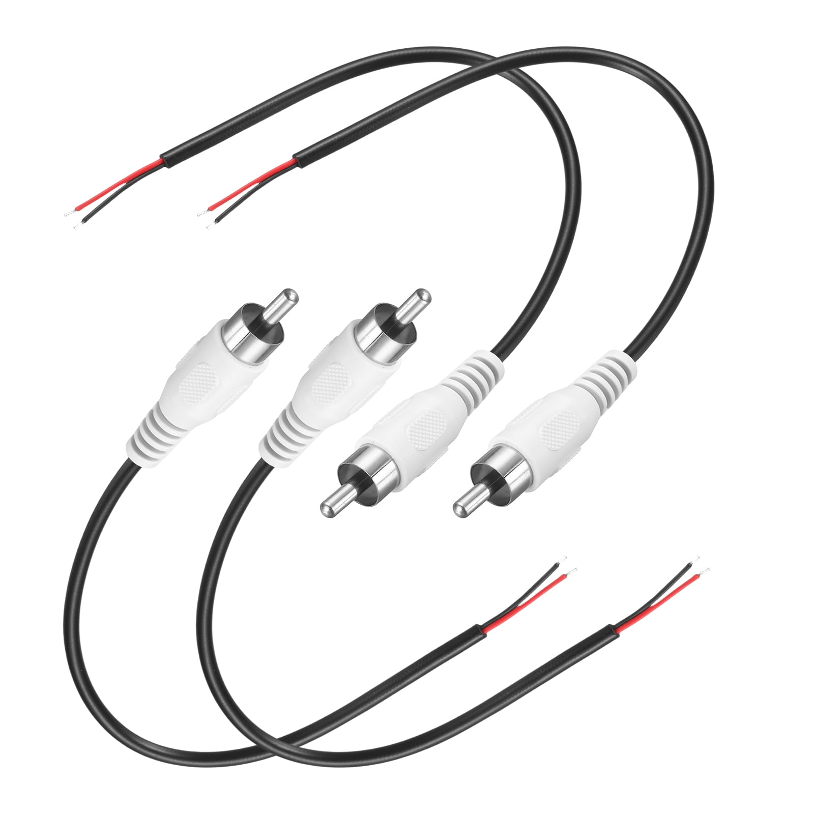 0.7FT RCA to Bare Wire Speaker Cable, 22AWG Replacement White RCA Male ...