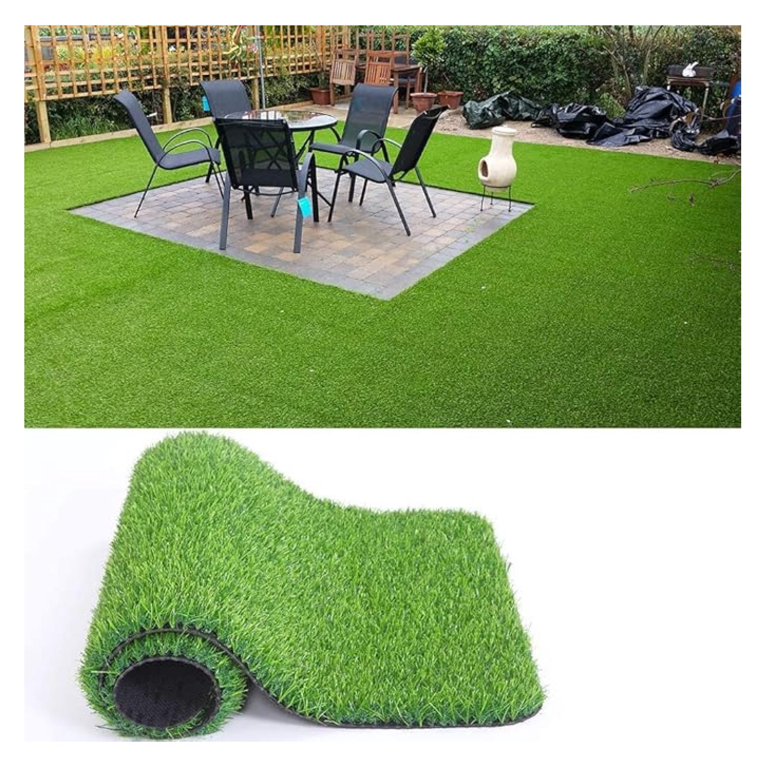 0.7inch Realistic Artificial Grass Turf Synthetic Faux Astroturf Rug ...