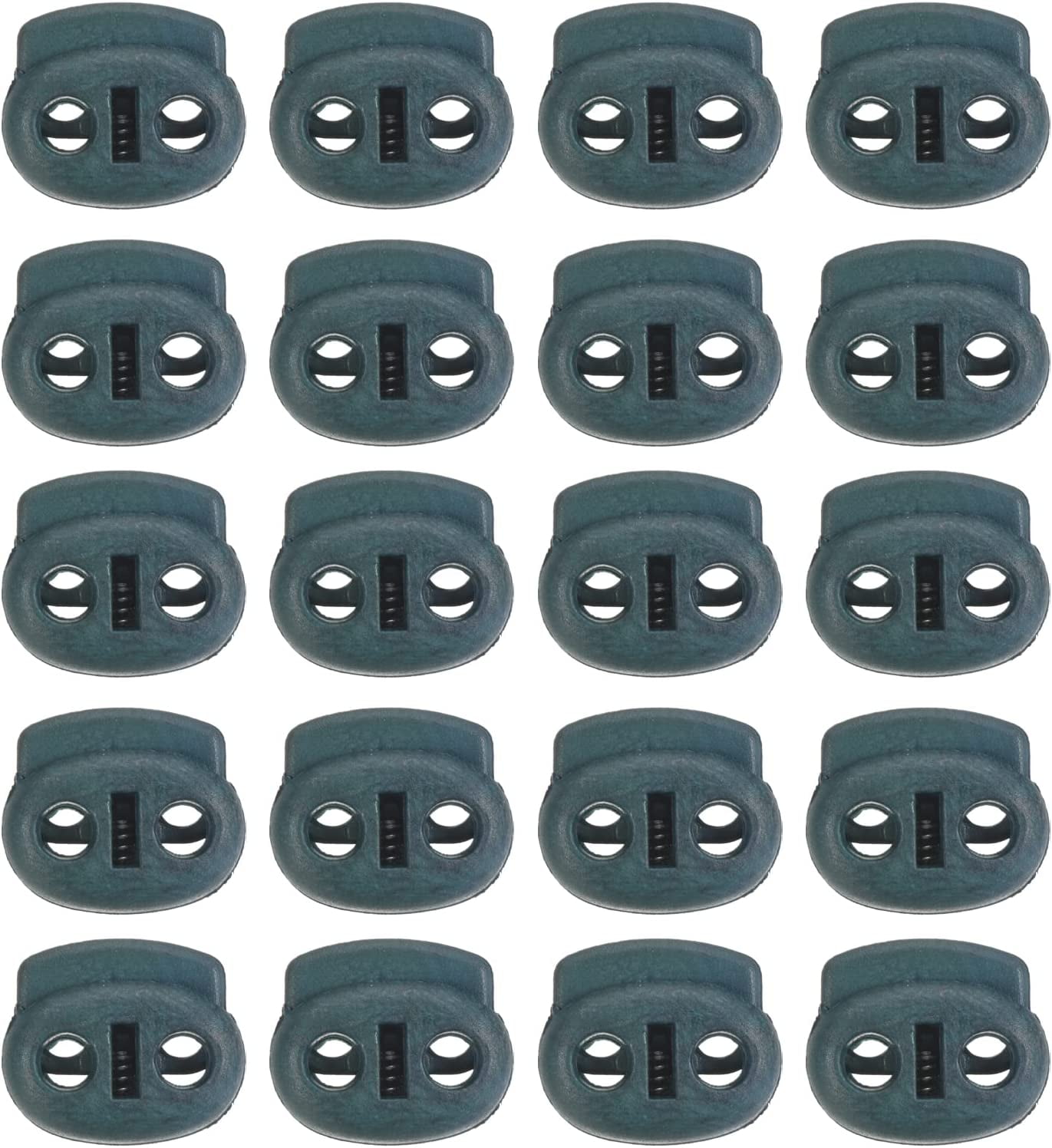 0.7x0.8" Cord Locks, 100 Pack Double Hole Spring End Toggle Stopper for ...