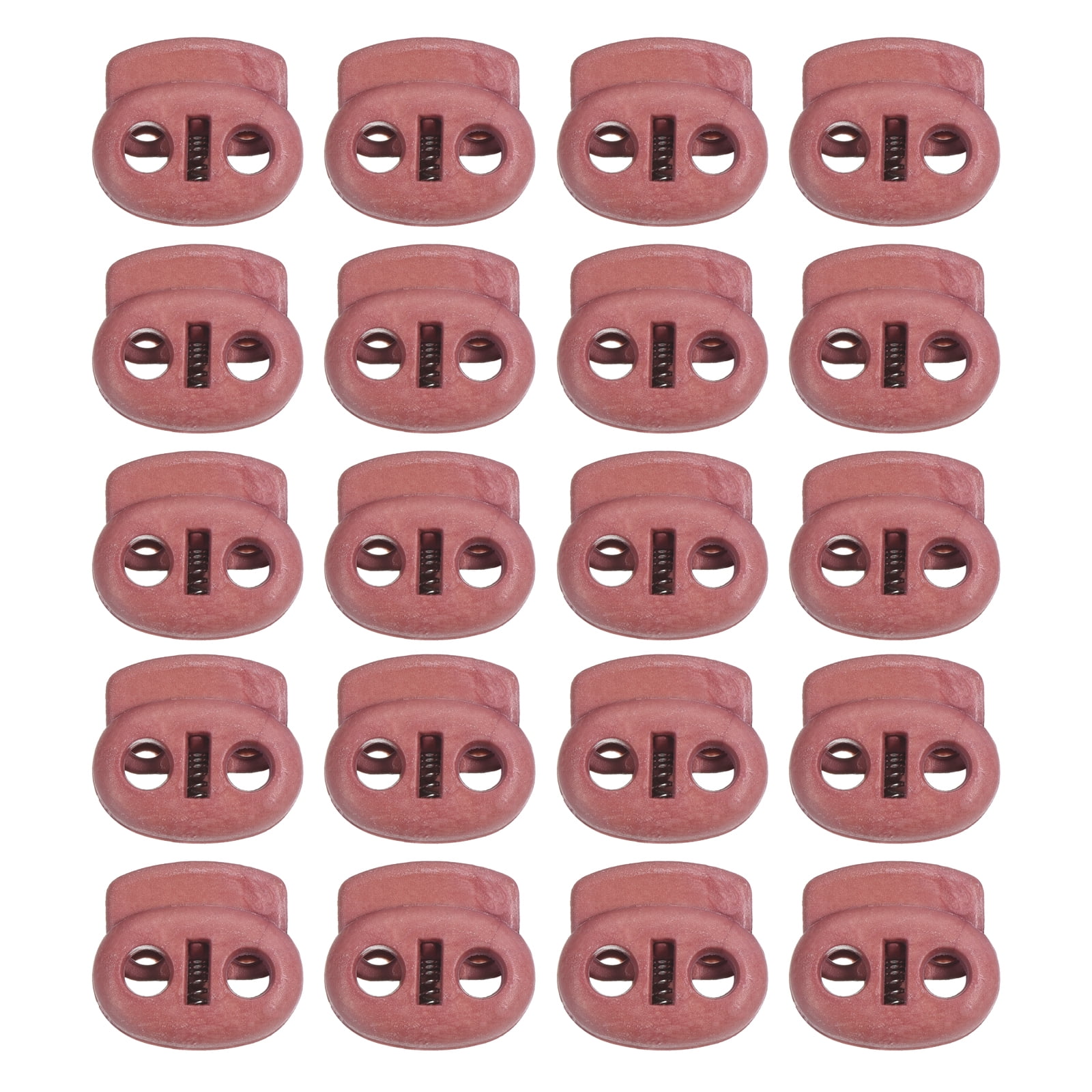 0.7x0.8" Cord Locks Double Hole Spring End Toggle Stopper, Brown Red ...