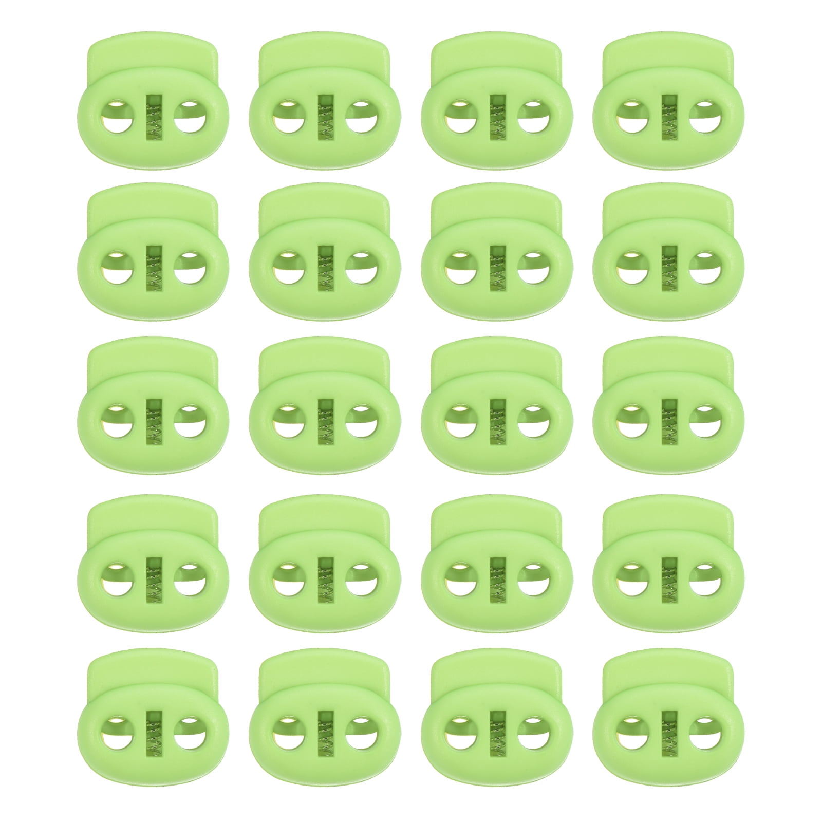 0.7x0.8" Cord Locks Double Hole Spring End Toggle Stopper, Fruit Green ...