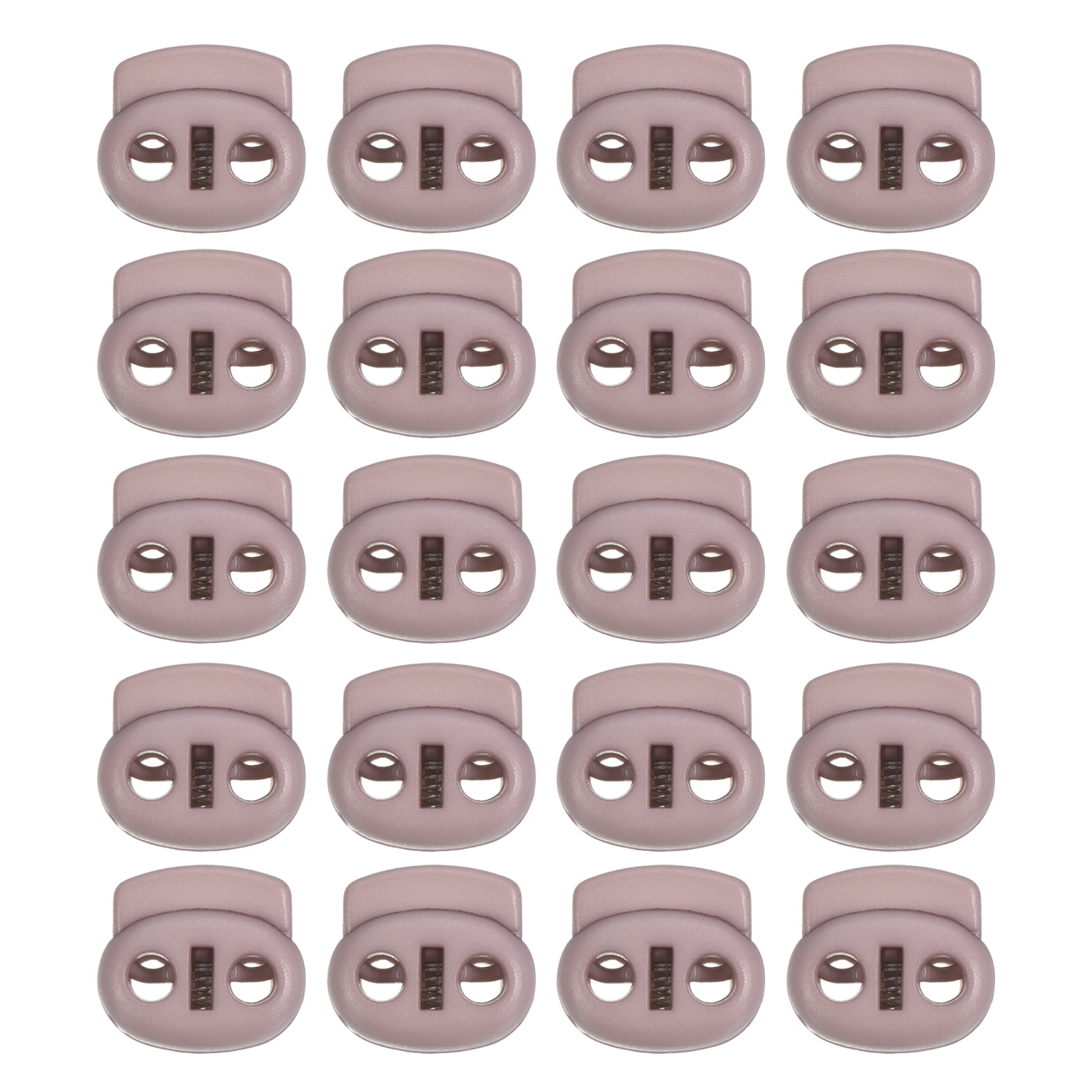 0.7x0.8" Cord Locks Double Hole Spring End Toggle Stopper, Gray, 30 ...