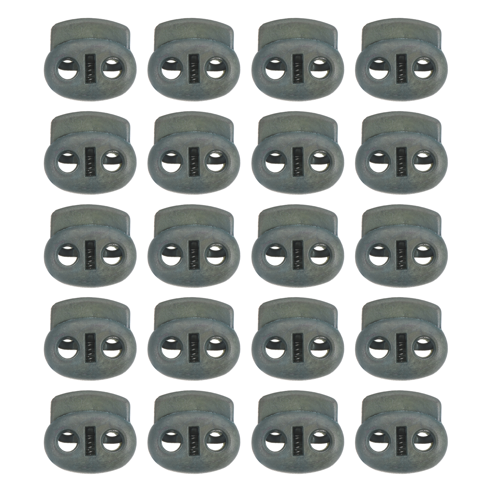 0.7x0.8" Cord Locks Double Hole Spring End Toggle Stopper, Olive Drab ...