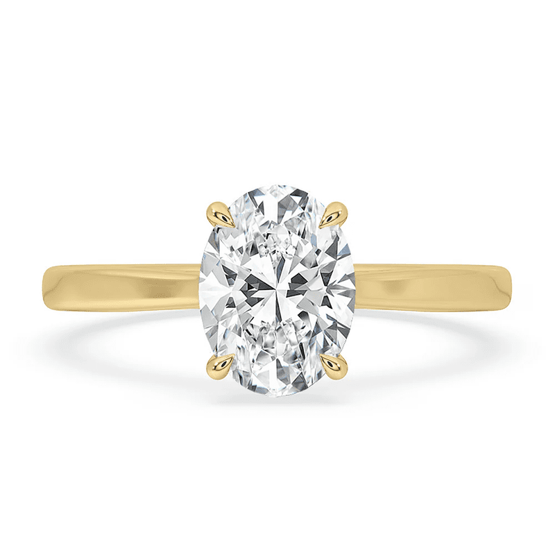 0.8 CT Oval Cut Lab Grown Engagement Ring Solitaire Ring in Solid ...