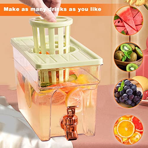 0.8 Gallon Drink Dispenser, Clear Beverage Dispenser with Spigot, Fruit ...