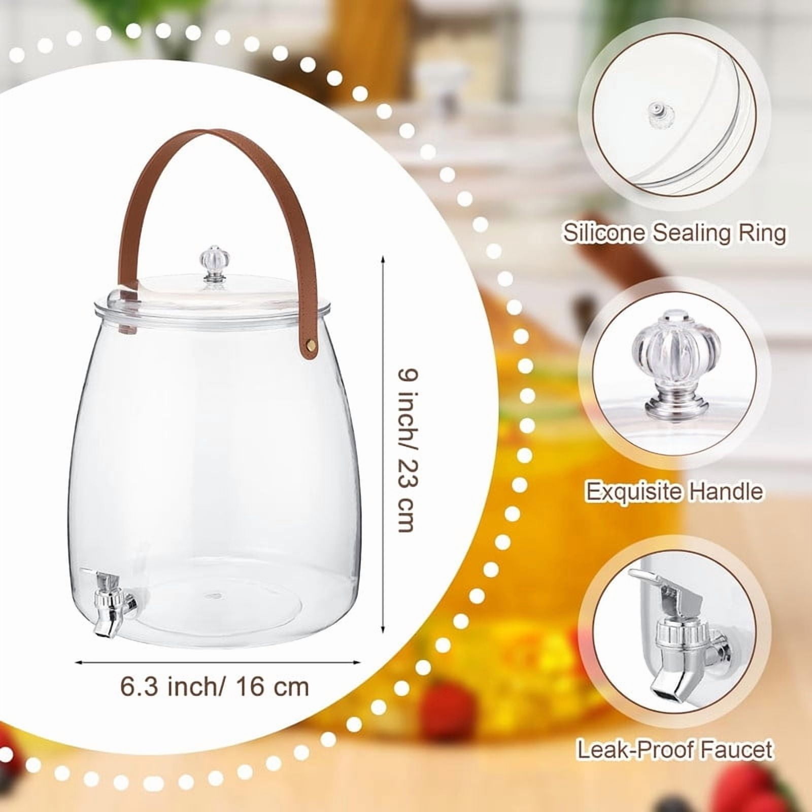 0.8 Gallon Plastic Beverage Container with Stainless Steel Spigot and ...