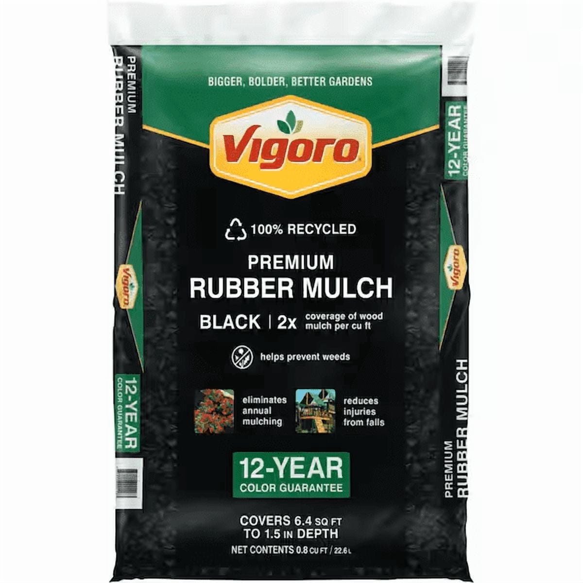0.8 cu. ft. Black Bagged Recycled Rubber Mulch - Walmart.com