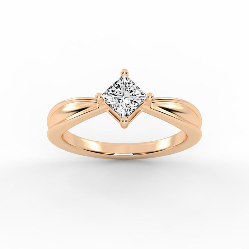 0.80 CTW East West Princess Cut Solitaire Moissanite Engagement Ring ...