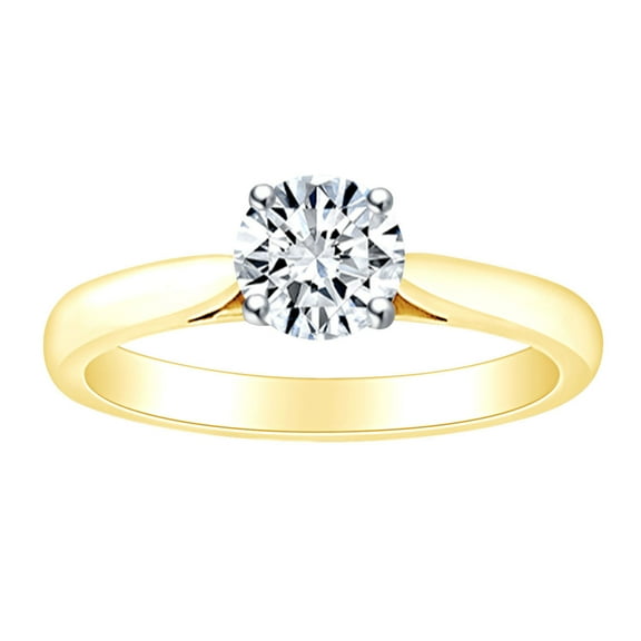 AFFY 2.13 Carat Round Shape Black Natural Diamond Engagement Ring 14K ...