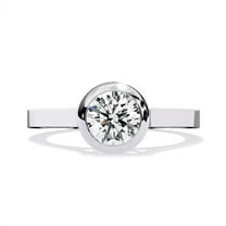 AFFY Trillion Cut White Natural Diamond Solitaire Engagement Ring In ...