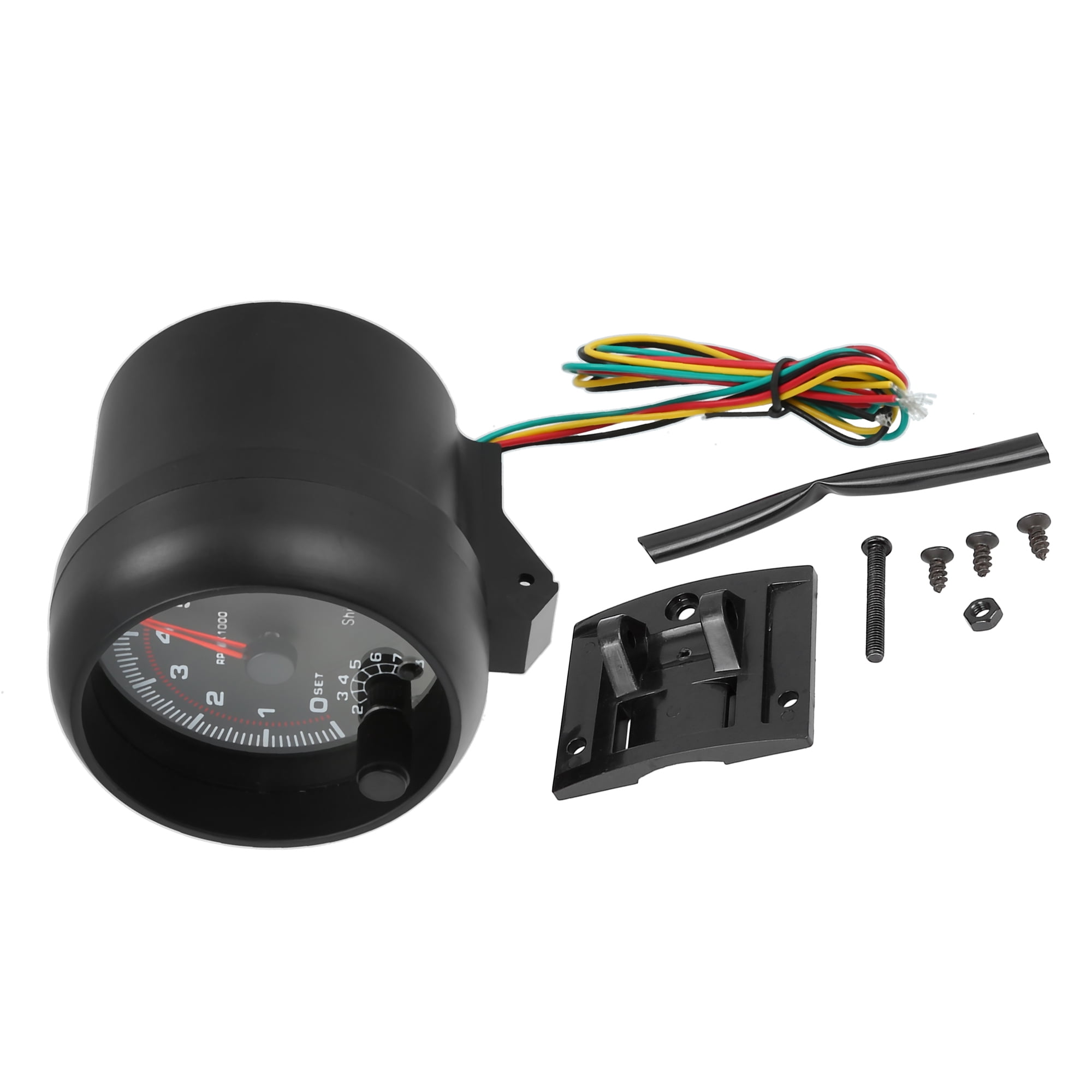 0-8000 RPM for White LED Backlit Tachometer Gauge Meter Kit Matte Black ...