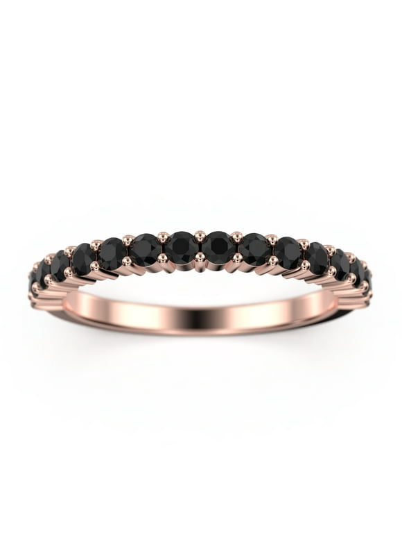 Black Diamond Rose Gold Wedding Band