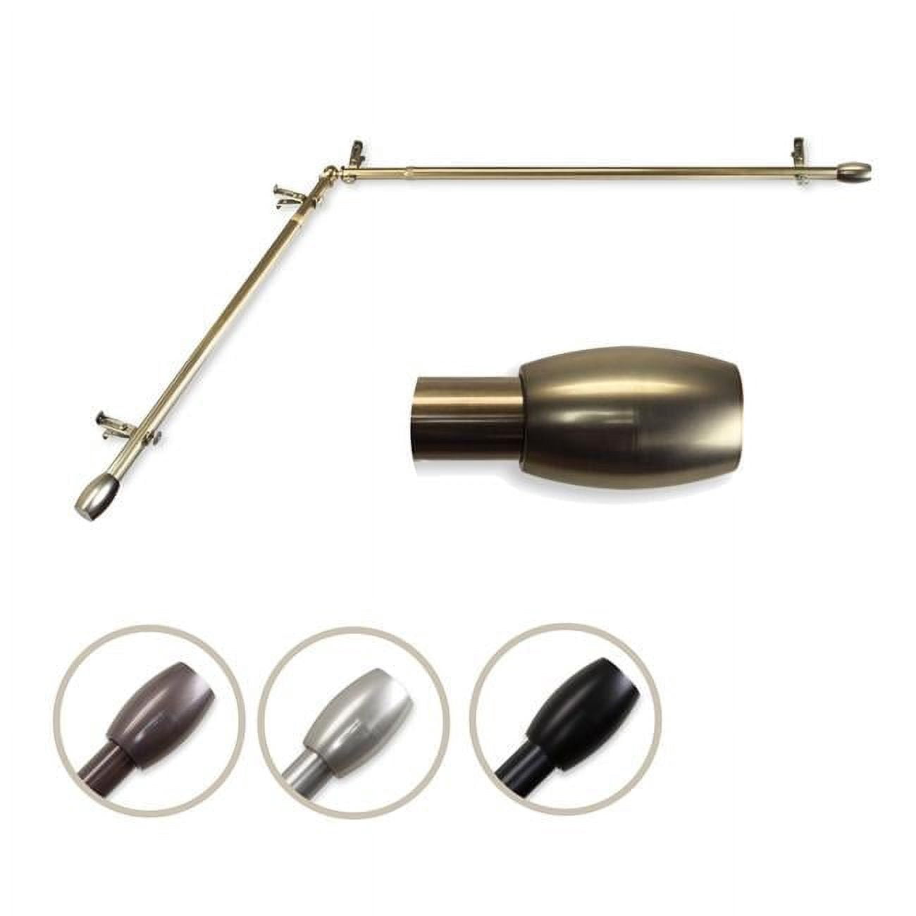 0.812 in. Dia. Julie Corner Curtain Rod, Antique Brass - 66-120 in ...