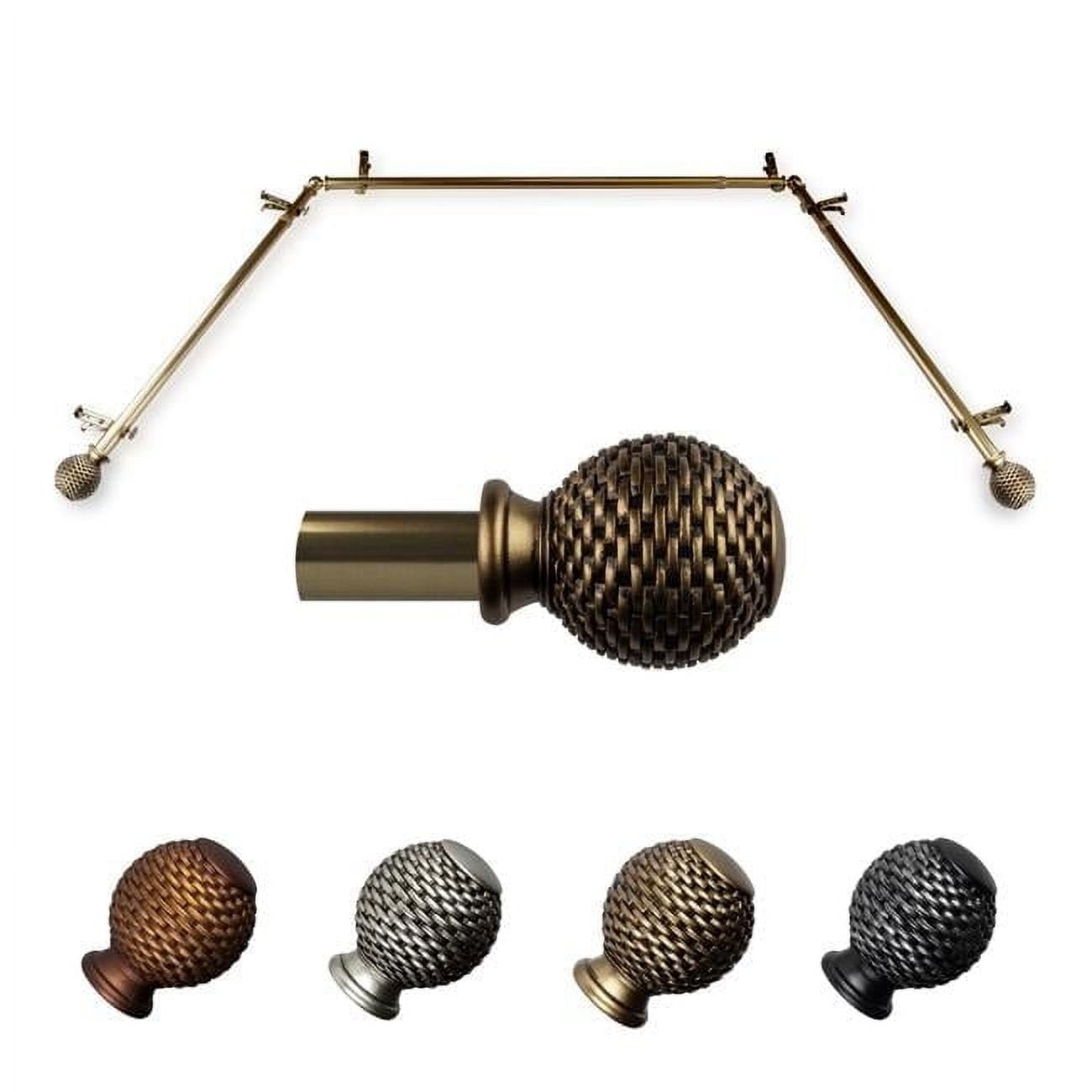 0.812 in. Dia. Vanna Bay Window Curtain Rod, Antique Brass - Walmart.com
